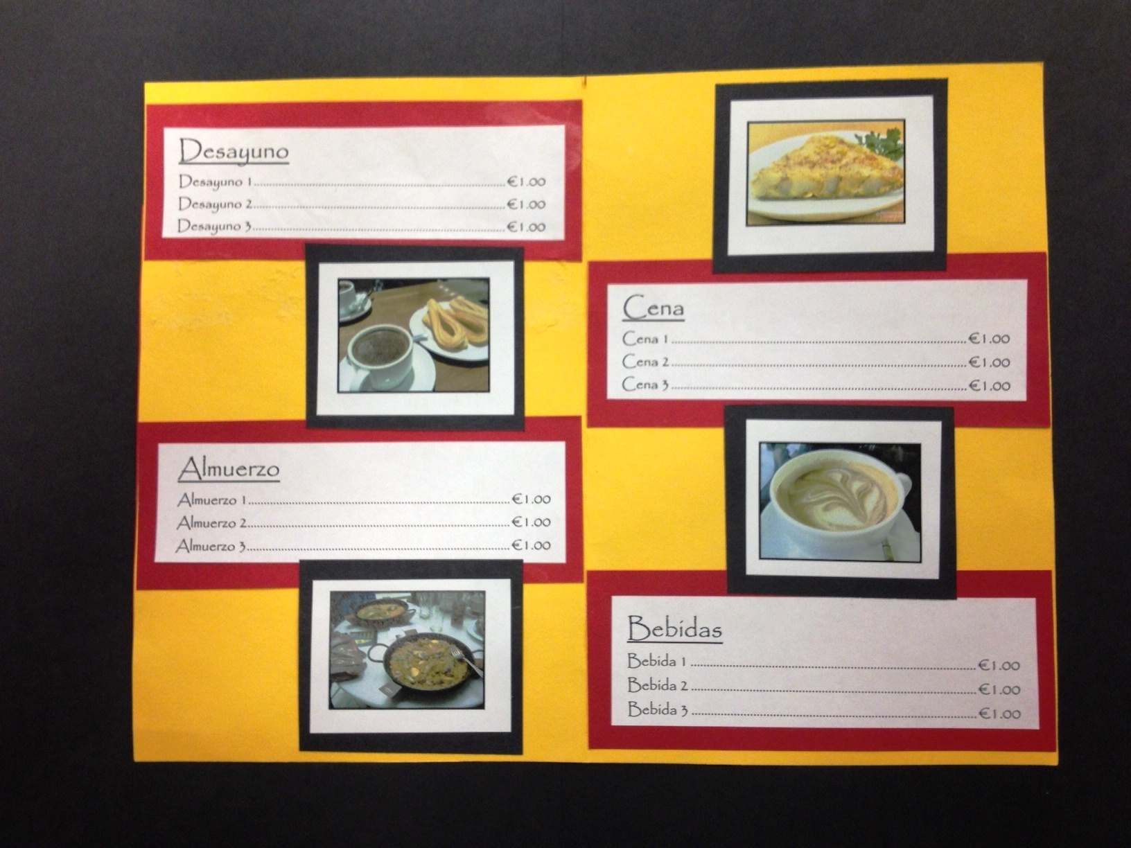 Spanish Menu Project